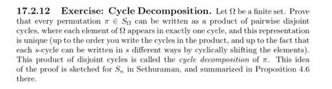 Solved Exercise Cycle Decomposition Let S Be A Chegg