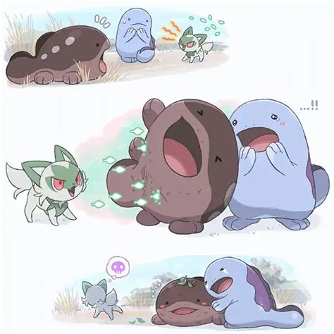 Sprigatito Quagsire And Clodsire Pokemon Drawn By Mikripkm Danbooru