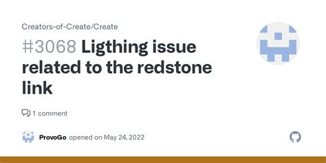 ligthing issue related to the redstone link · issue 3068 · creators of