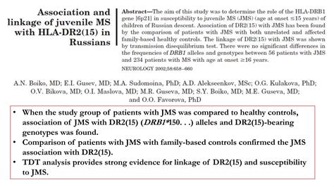 Early And Late Onset Multiple Sclerosis Pptx