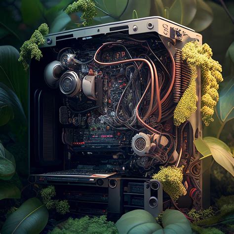 Computer Machine Radio Electronic System Nature Art 3d Stock Illustration Illustration Of