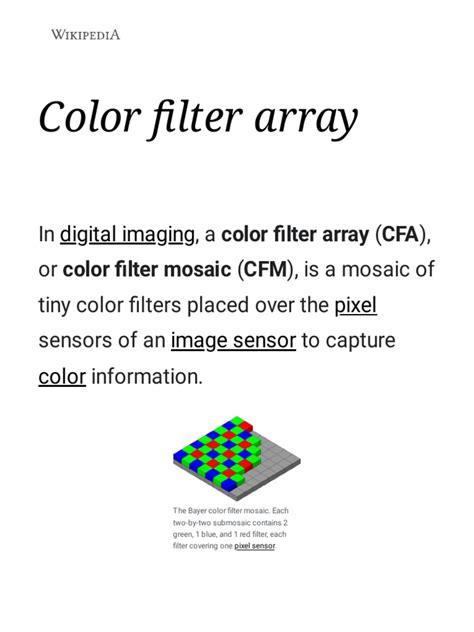 Color Filter Array Wikipedia Pdf Computer Graphics Digital Technology