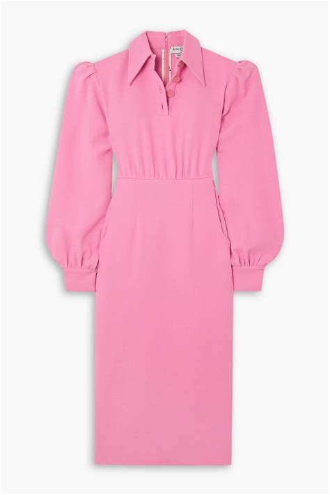 Rowen Rose Button Embellished Wool Crepe Midi Dress The Outnet