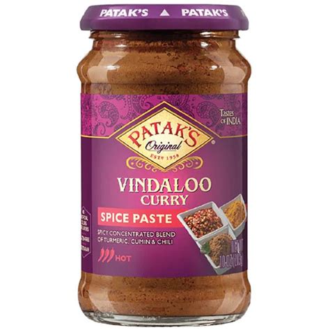 Pataks Vindaloo Curry Spice Paste Hot 10 Oz Bidmeshk