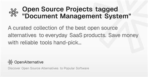Open Source Projects Tagged Document Management System Openalternative