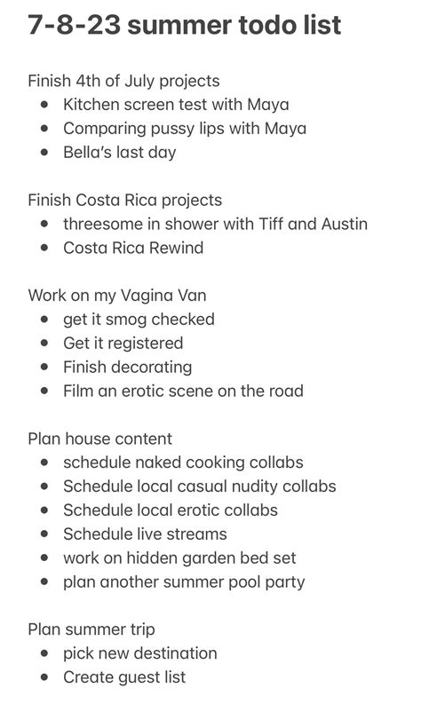 Nakedbakers On Twitter Heres What I Currently Have On My Summer To Do List Ill Get Back