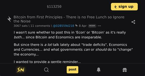 Bitcoin From First Principles There Is No Free Lunch So Ignore The