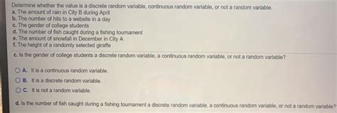 Solved Determine Whether The Value Is A Discrete Random