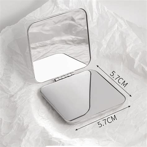 Stainless Steel Folding Mirror Double Sided Pocket Mirror Non Breaka Fccgear