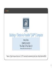 Building A Simple As Possible SAP Computer Exploring CPU Course Hero