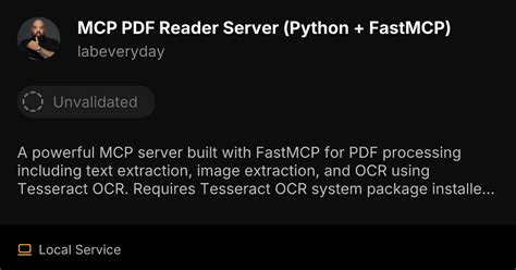 mcp pdf reader server python fast · lobehub
