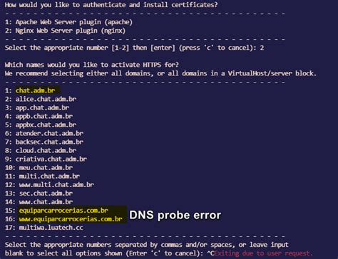 Using Certbot With 2 Different Domains Causes Dnsprobefinishednxdomain Help Lets Encrypt