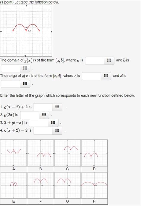 solved 1 point let g be the function below the domain of