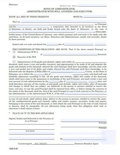 Delaware Executor Bond A Comprehensive Guide