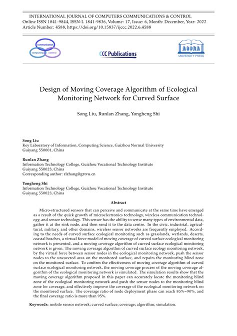 Pdf Design Of Moving Coverage Algorithm Of Ecological Monitoring Pdf Design Of Moving Coverage Algorithm Of Ecological Monitoring