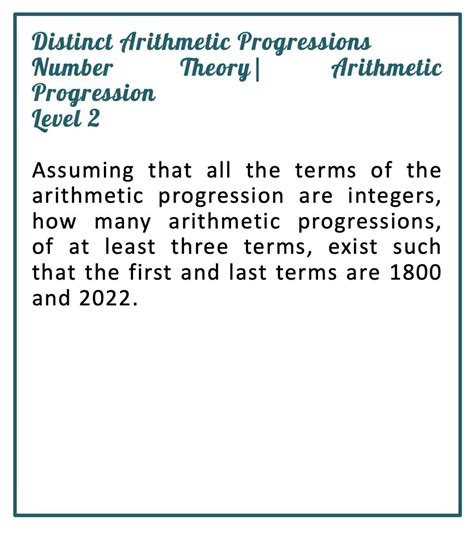 Distinct Arithmetic Progressions Rpasstimemath