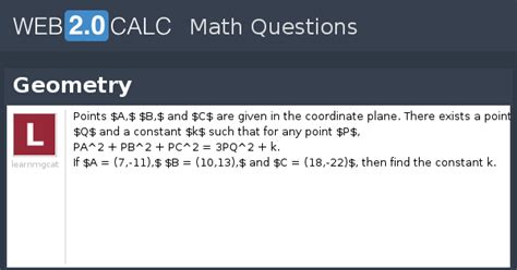 View Question Geometry