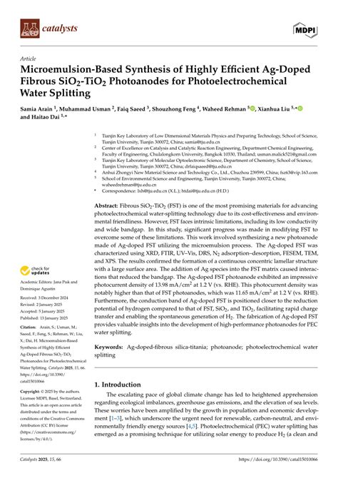 Pdf Microemulsion Based Synthesis Of Highly Efficient Ag Doped