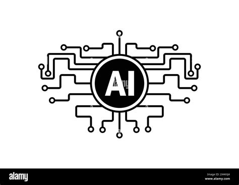 Artificial Intelligence Ai Processor Chip Icon Logo Design Vector