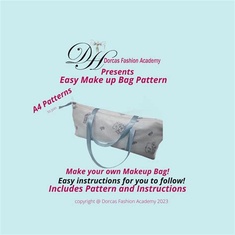 Easy Makeup Bag Sewing Pattern And Tutorial Pdf Small Medium Etsy