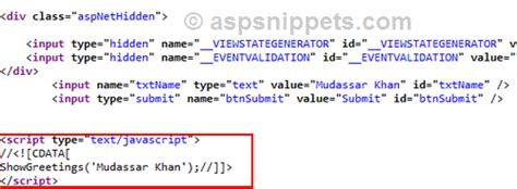 Call Javascript Function With Parameter From Code Behind In Aspnet Using C And Vbnet