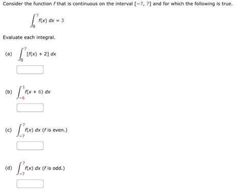Solved Consider The Function F That Is Continuous On The