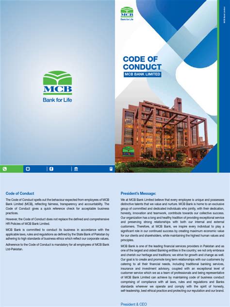 Mcb Code Of Conduct Pdf