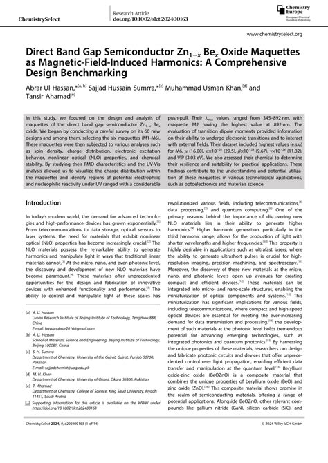 Direct Band Gap Semiconductor Zn1−x Bex Oxide Maquettes As Magnetic