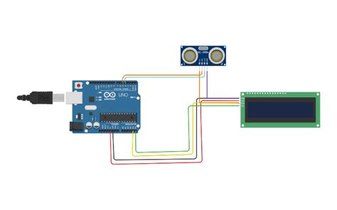 Circuit Design Ultrasonic Sensor Tinkercad