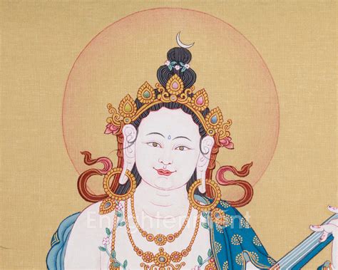 Mother Saraswati Thangka Sacred Art Of Music Wisdom And Spiritual
