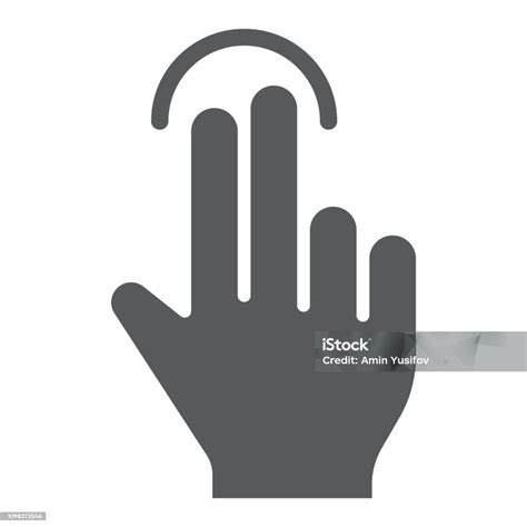 두 손가락 탭 문자 모양 아이콘 제스처 및 손 서명 벡터 그래픽 흰색 배경에 단색 패턴을 터치 합니다 10에 대한 스톡 벡터 아트 및 기타 이미지 Istock