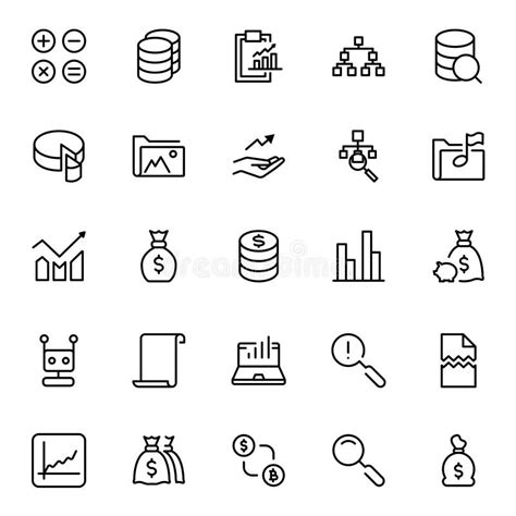 Statistics Icon Set Stock Vector Illustration Of Column 119736685
