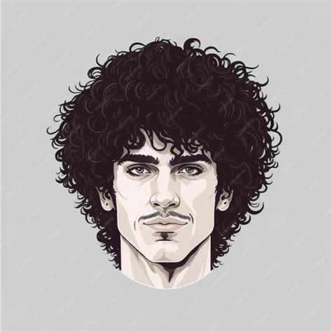 Premium Vector Portrait Of A Man With Curly Hair Avatar For Social Networks Fashion And Beauty