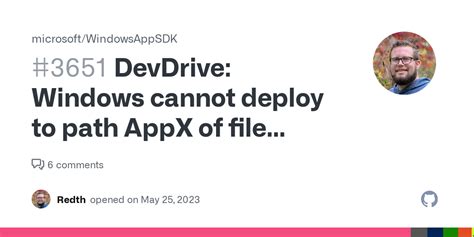 devdrive windows cannot deploy to path appx of file system type refs