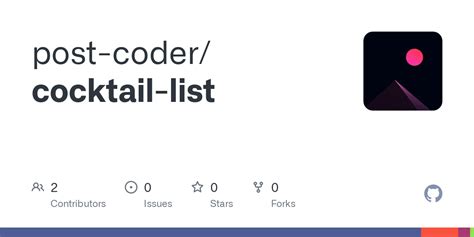 github post coder cocktail list