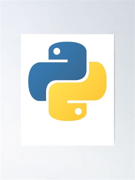 Python Official Logo Scripting Programming Language Poster By