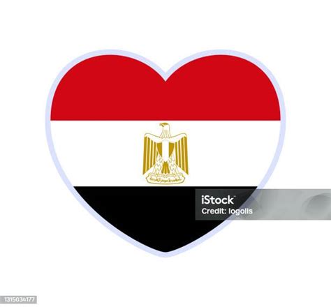 마음의 모양에 이집트 플래그 배경 국기에 사랑의 아이콘 평면 심장 기호 벡터 그림입니다 개념에 대한 스톡 벡터 아트 및 기타 이미지 Istock