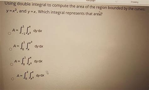 Solved Using Double Integral To Compute The Area Of The