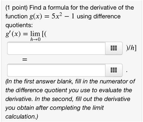 solved point find a formula for the derivative of the function g x