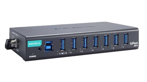 Uport 407a T Moxa Industrial Usb Hub 7x Usb A Socket 3 0 5gbps Distrelec Germany