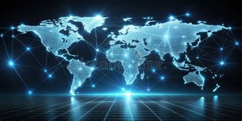 Global Network Connections A Futuristic Map Of Interconnectivity Generative Ai Stock