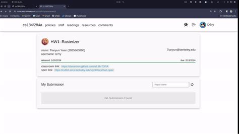 cs184 284a submitting homework assignments
