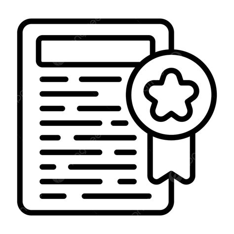 Certificate Line Icon Vector Certificate Icon Certificate Degree PNG