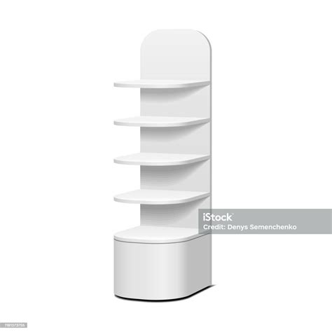 소매 선반 거래 랙 빈 빈 쇼케이스 디스플레이 모의 최대 템플릿 흰색 배경에 격리된 그림입니다 설계 준비 완료 제품 광고 벡터 Eps10 모형에 대한 스톡 벡터 아트 및