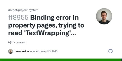 Binding Error In Property Pages Trying To Read Textwrapping Editor