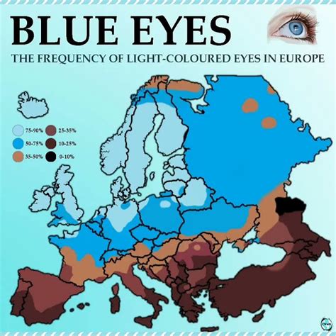 Of People With Blue Eyes In European Countries Map Europe Blue
