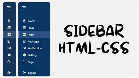 Responsive Sidebar Using HTML CSS Sidebar HTML CSS Sidebar Menu HTML CSS YouTube