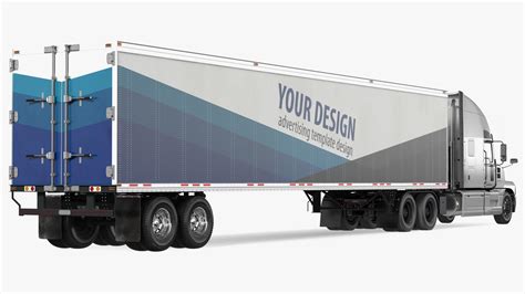 3d Semi Trucks With Trailer Generic Simple Interior Collection Model