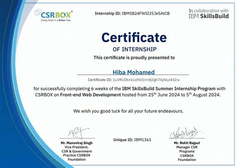 Hiba Mohamed C M On Linkedin Ibmskillsbuild Csrbox Webdevelopment