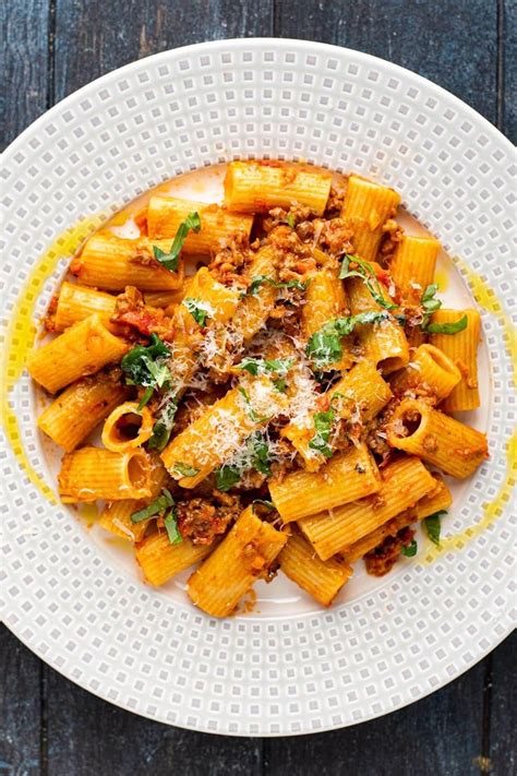 Pin By Lillian Piol On Pasta Sauces Rigatoni Bolognese Recipe